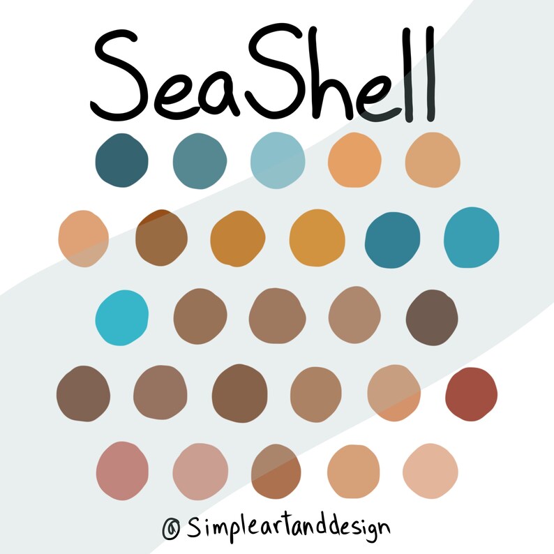 Sea Shell Procreate Color Palette | Summer Color Palette | Procreate ...