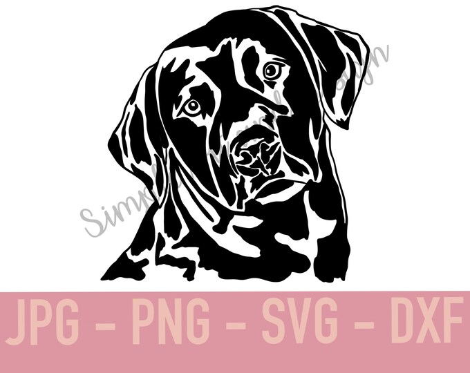 Lab Portrait SVG PNG JPG Dxf Dog Silhouette Dog Portrait Labrador Lab ...