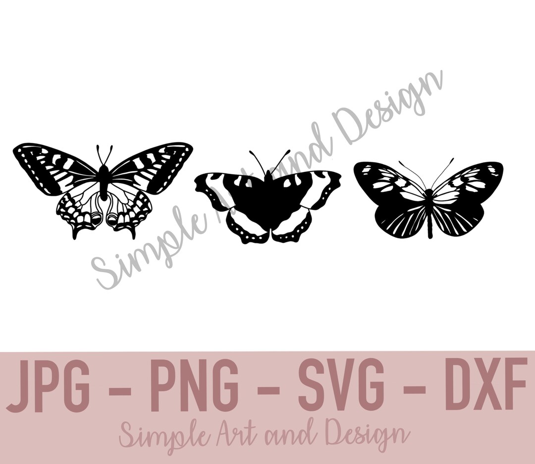 3 Butterflies 2 | SVG | PNG | DXF | Jpg | Cut File | Butterfly Svg ...