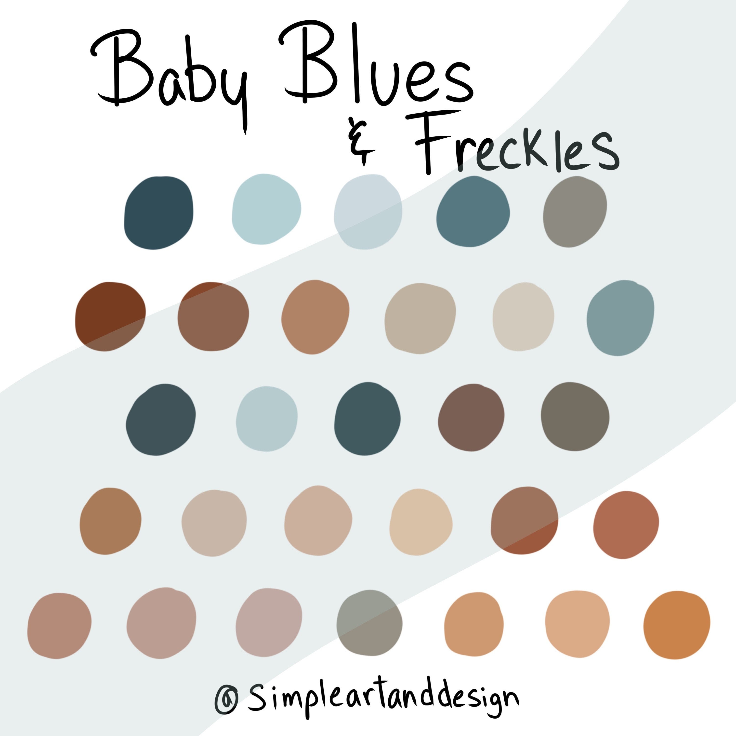 Baby Blues and Freckles Procreate Color Palette | Color Palettes | Blue ...