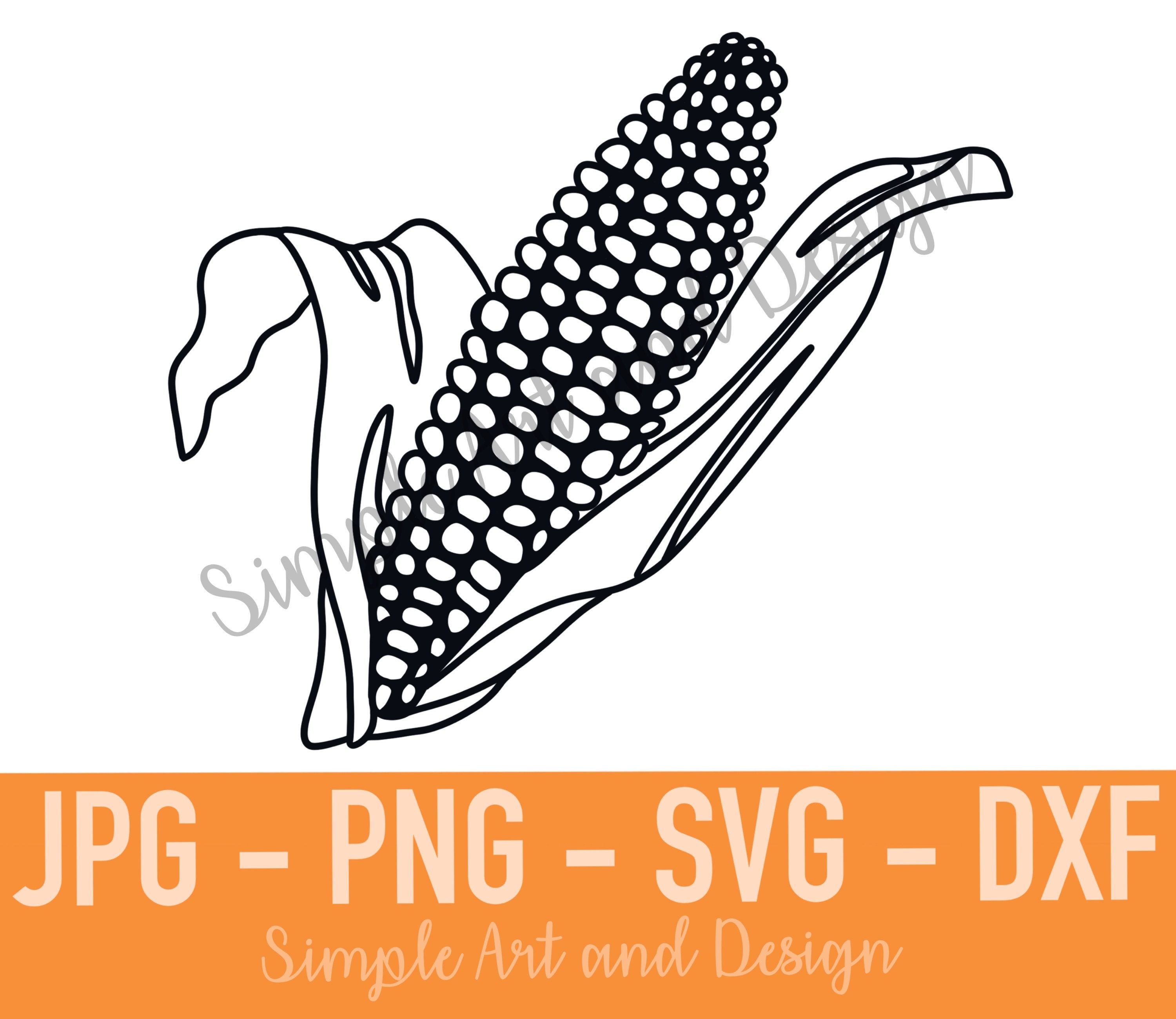 Corn Cob 2 | SVG Cut File | PNG | DXF | Jpg | Fall Designs | Fall Decor ...
