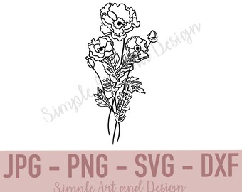 Poppy Name / Flower Digital Design PNG SVG Download - Etsy