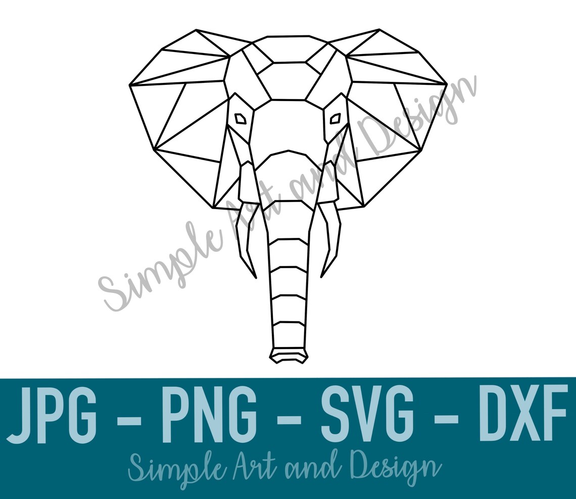 Geometric Elephant 1 SVG PNG DXF Jpg nature | Etsy