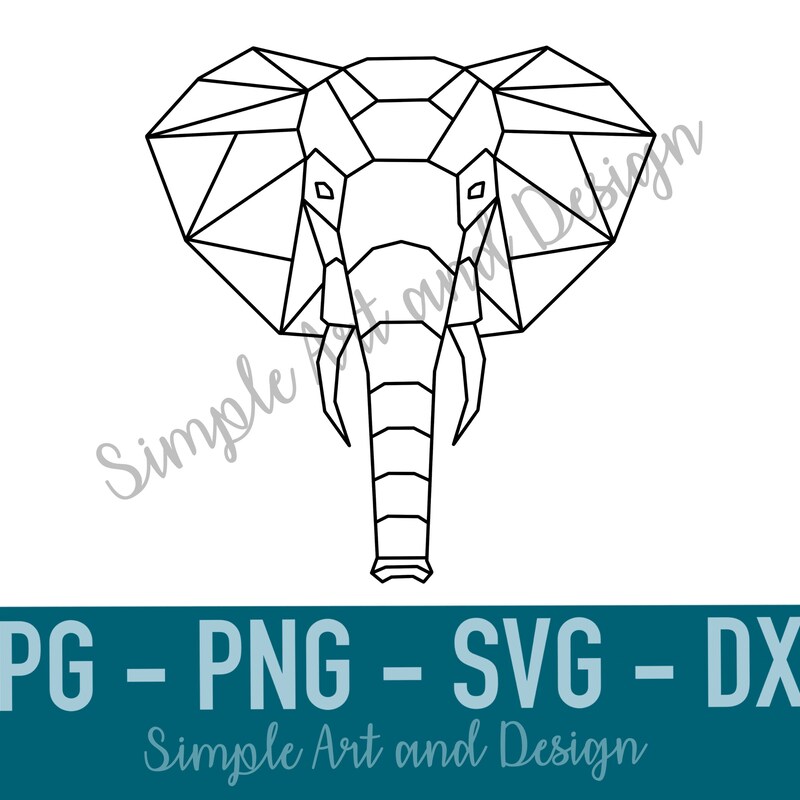 Geometric Elephant - Etsy
