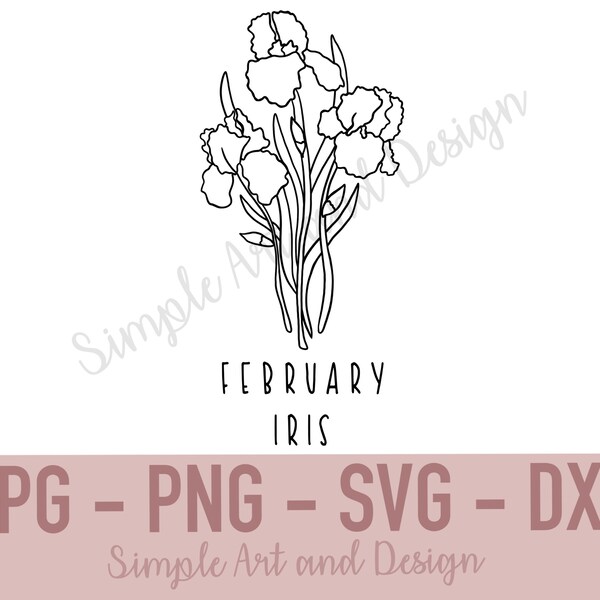 February Birth Flower Svg - Etsy