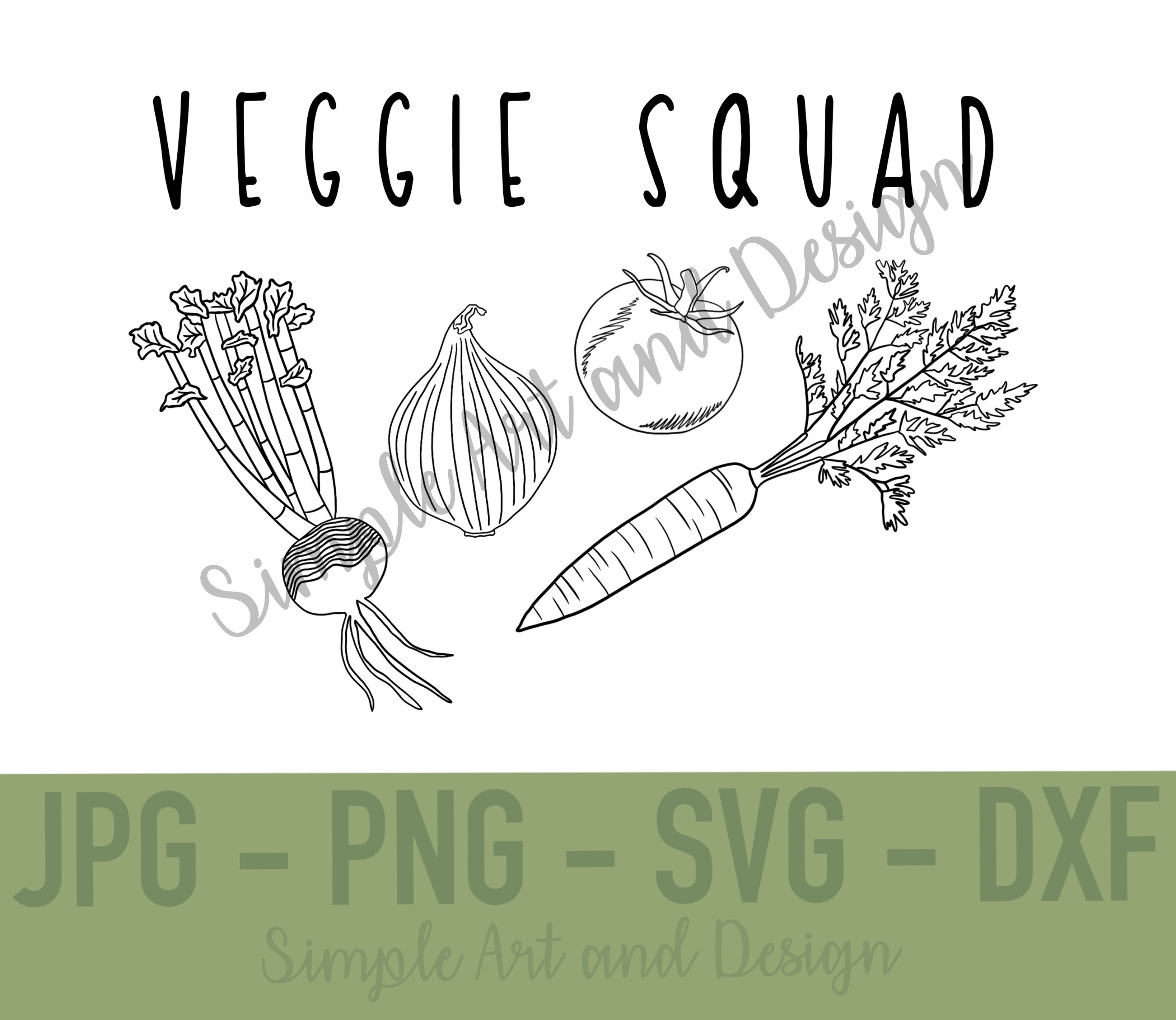 Veggie Squad / SVG / PNG / JPG / dxf / veggie svg / divertido diseño de ...
