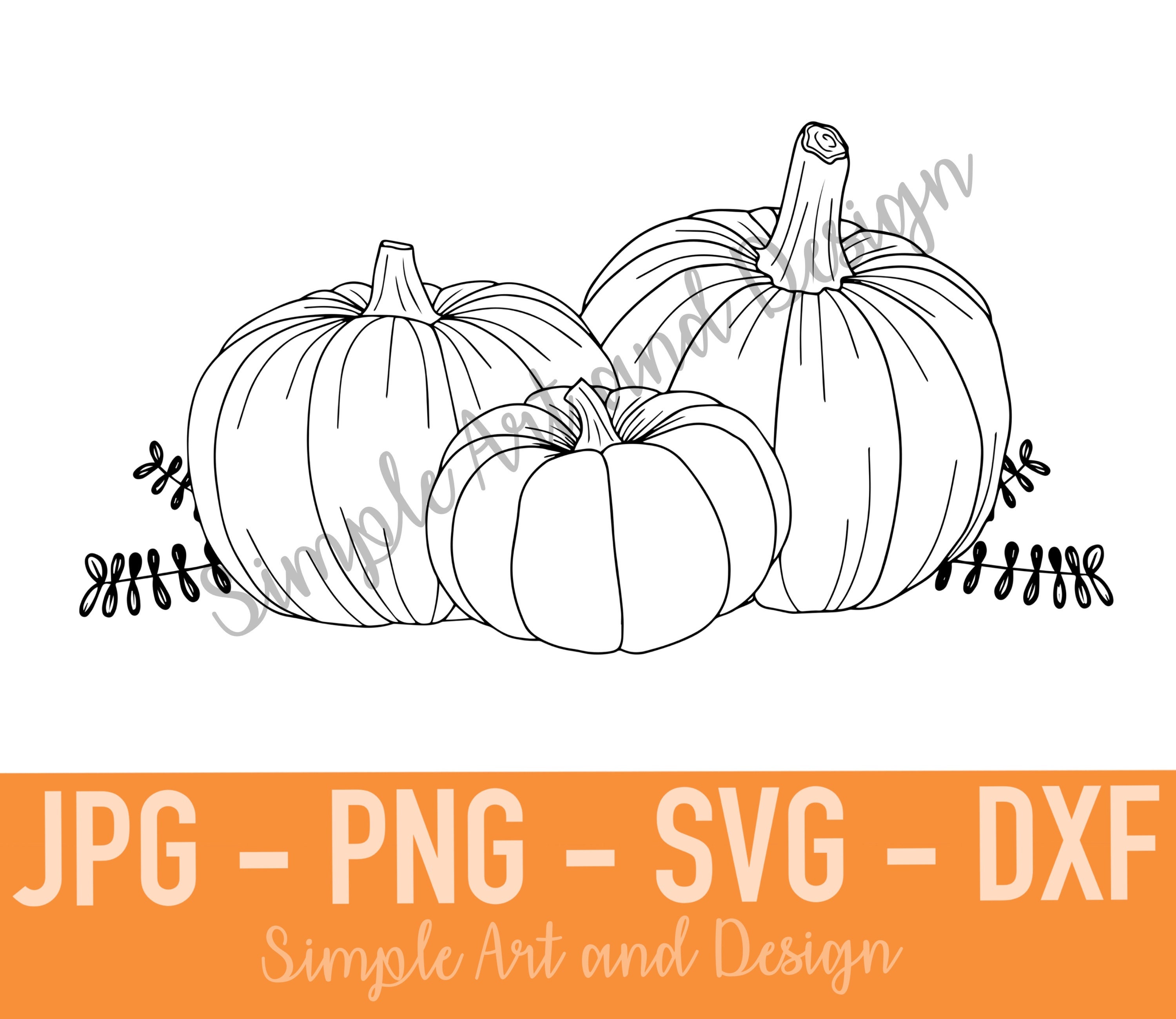 Pumpkin Trio | SVG | PNG | DXF | Jpg | Pumpkins | Fall Decor | Digital ...