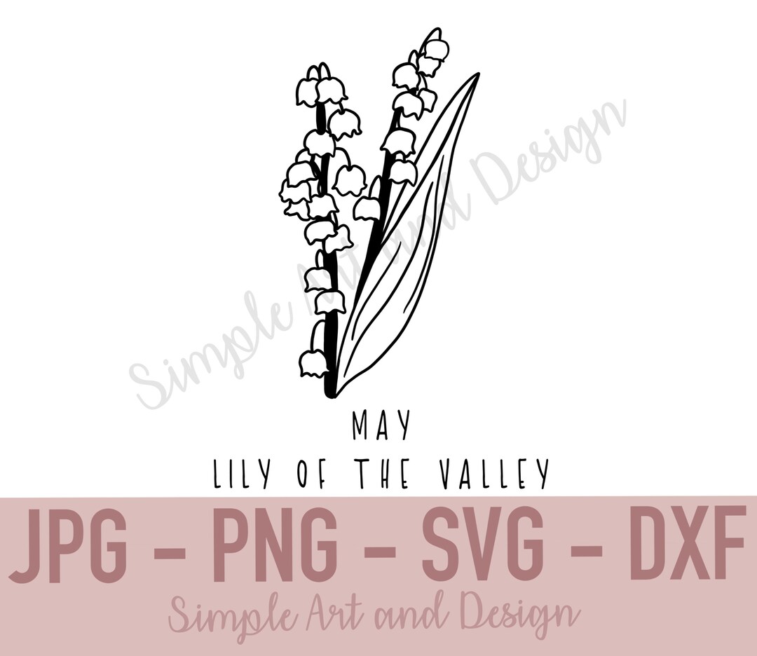 May Lily of the Valley | JPG | SVG | PNG | Dxf | May Birth Flower ...