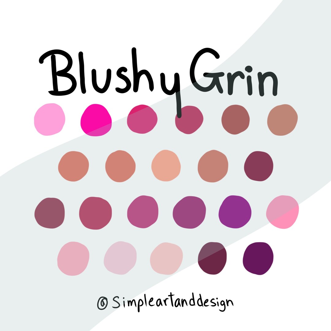 Blushy Grin Procreate Color Palette | Procreate | Color Palette | Soft ...