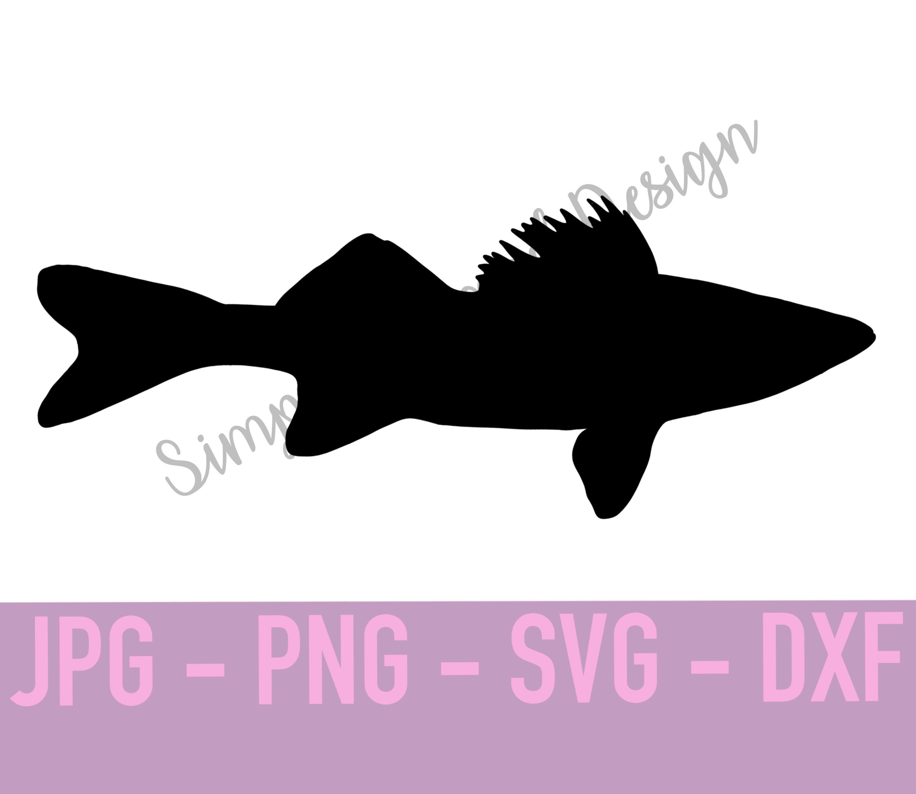 Perch Silhouette | SVG | PNG | DXF | Jpg | Cut File | Nature | Fish ...