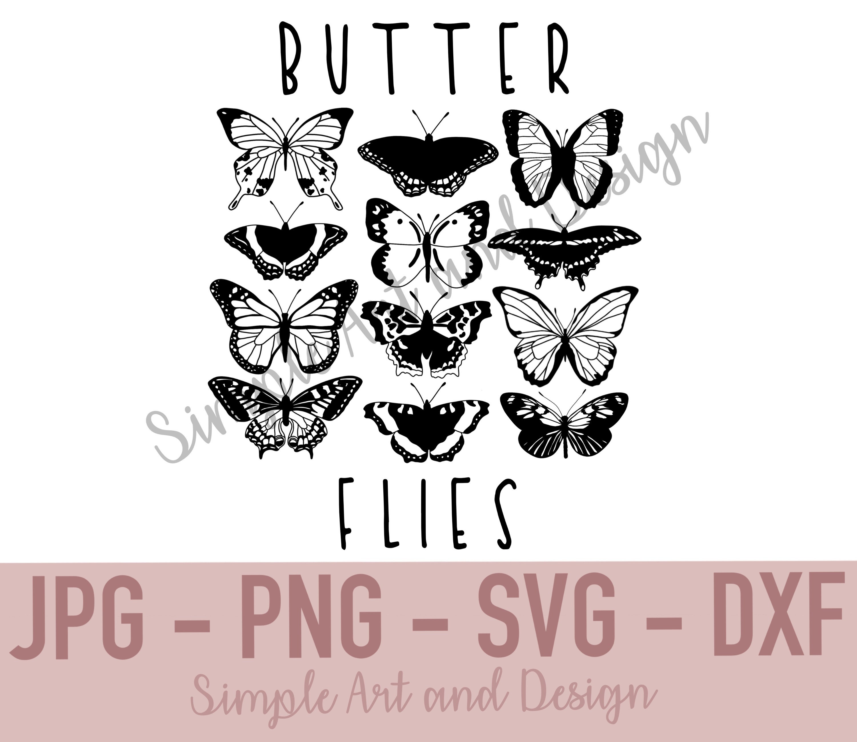 Butter-flies | SVG | PNG | DXF | Jpg | Butterfly | Digital Download ...