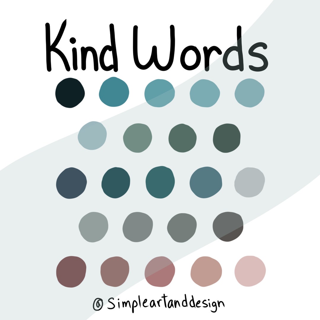 Kind Words Procreate Color Palette | Procreate | Soft Color Palette ...
