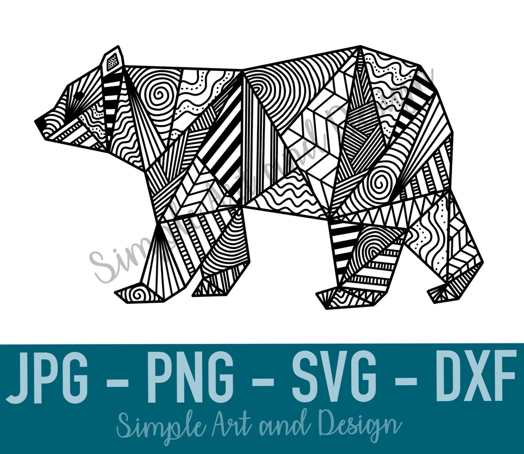 Oso geométrico / SVG / PNG / DXF / Jpg / archivo cortado / - Etsy España