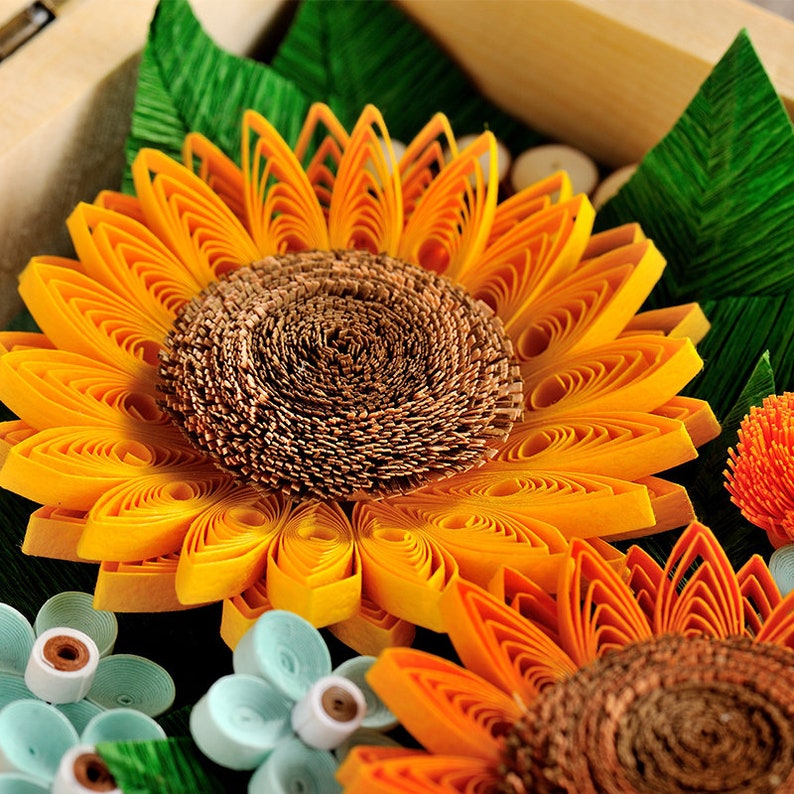 Paper Quilling Art 5inches Handmade Sun Flower Decorated - Etsy