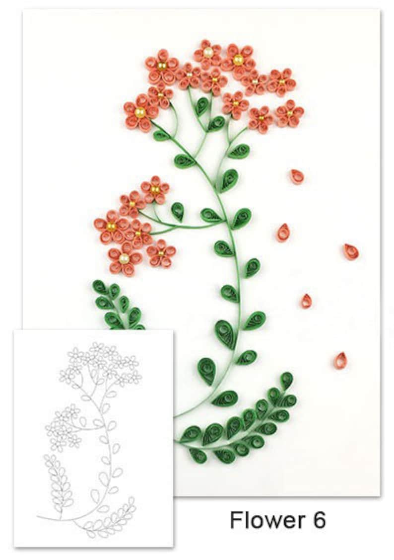 10 Flower Templatesprintable Quilling Patternsdigital Paper - Etsy