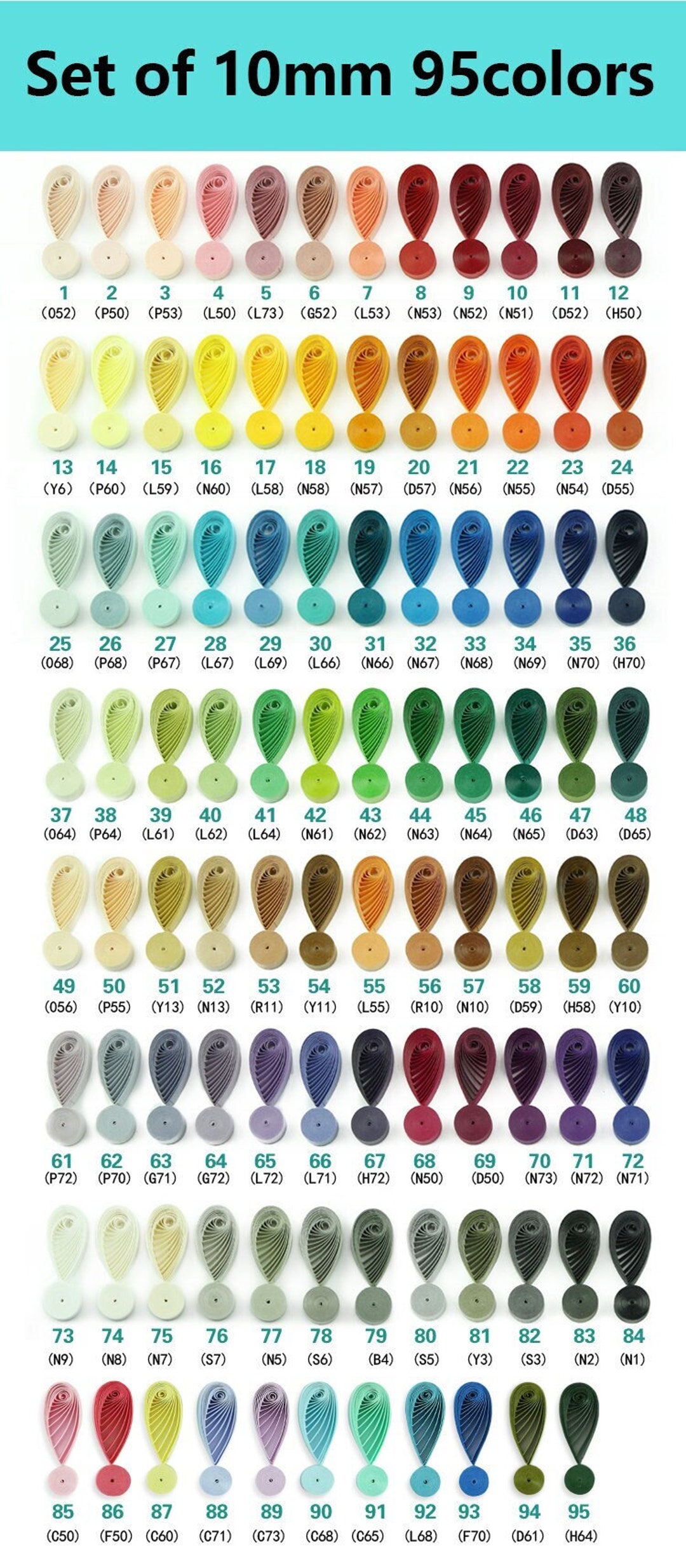 Set of 95 Colors 10mm Quilling Paper Strips,quilling for Adults Kids ...