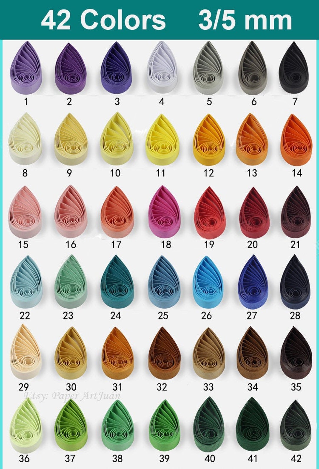 3mm/5mm 42 Colors Quilling Paper Strips,quilling for Adultsbeginners ...