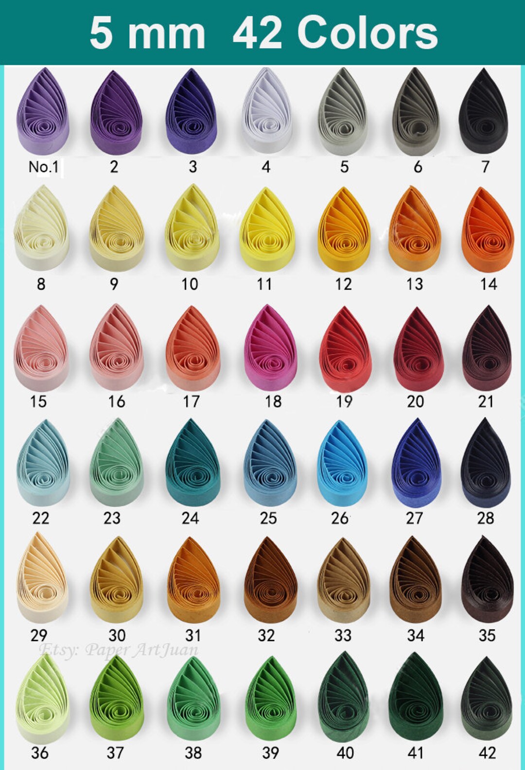 5mm Quilling Paper Strips,42 Colors to Choose From,quilling for Adults ...