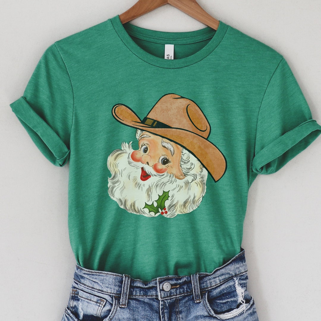 Cowboy Santa Shirt, Retro Santa Shirt, Howdy Santa Tshirt, Western ...