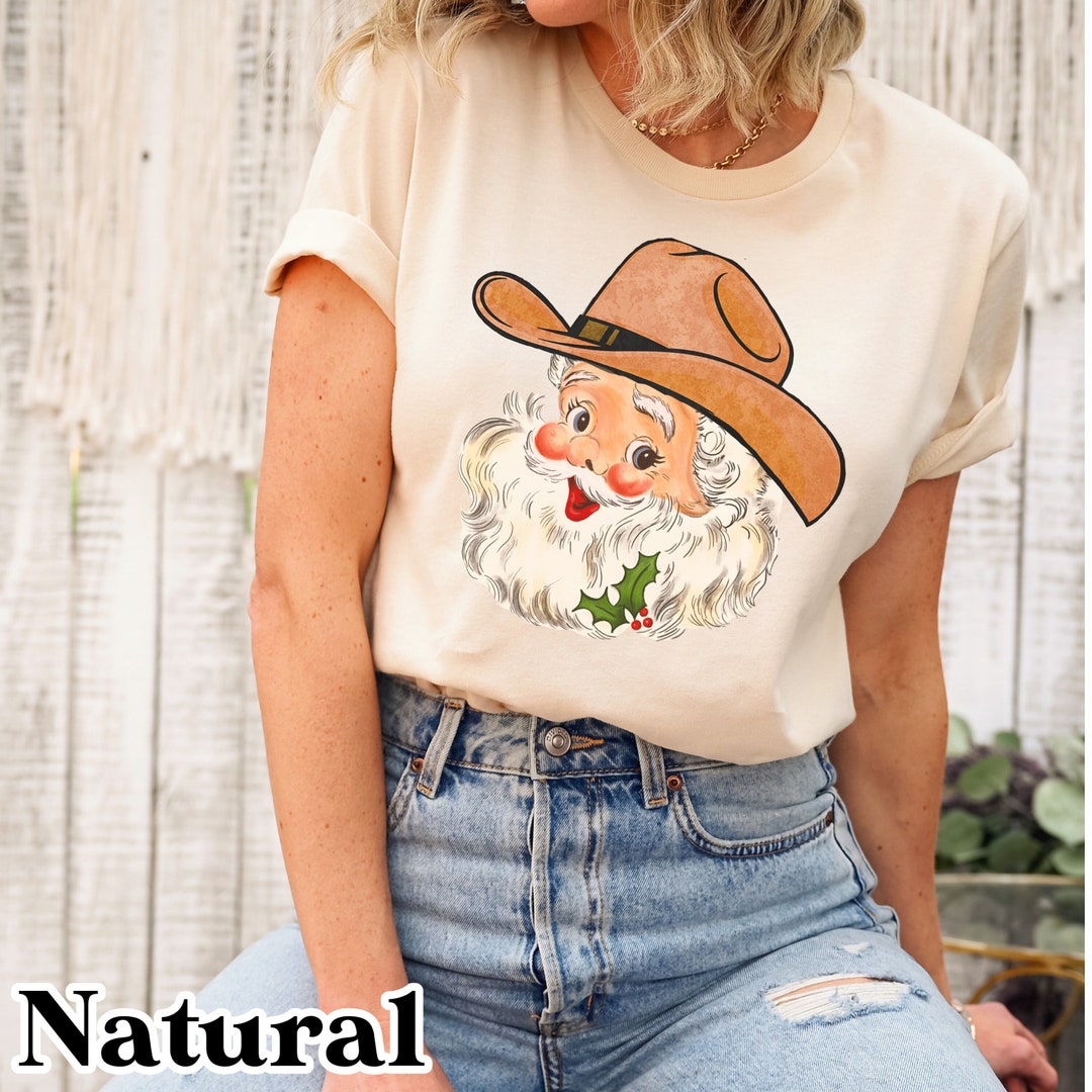 Cowboy Santa Shirt, Retro Santa Shirt, Howdy Santa Tshirt, Western ...