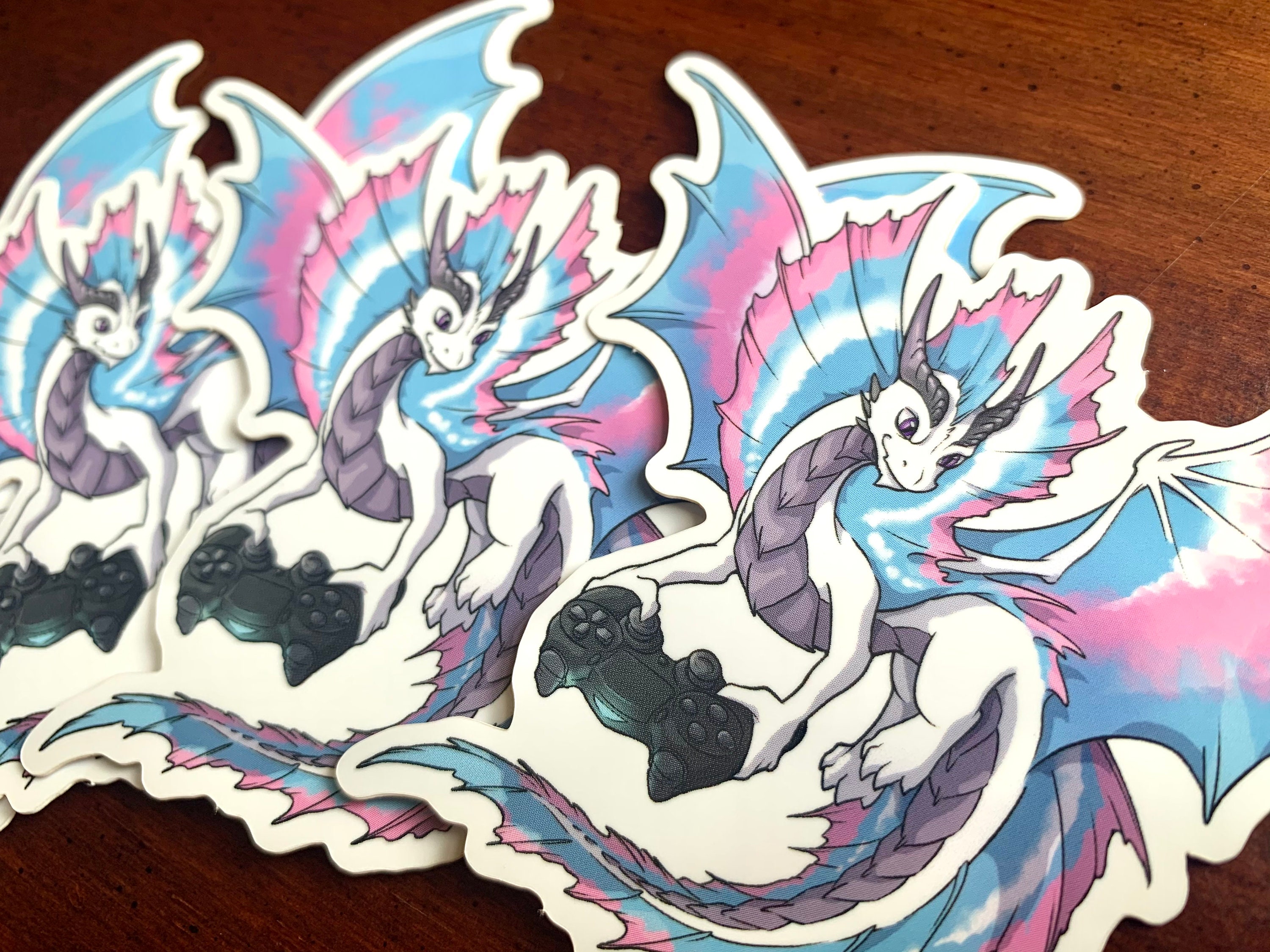 Trans Pride Dragon Sticker Transgender Dragon Sticker Etsy