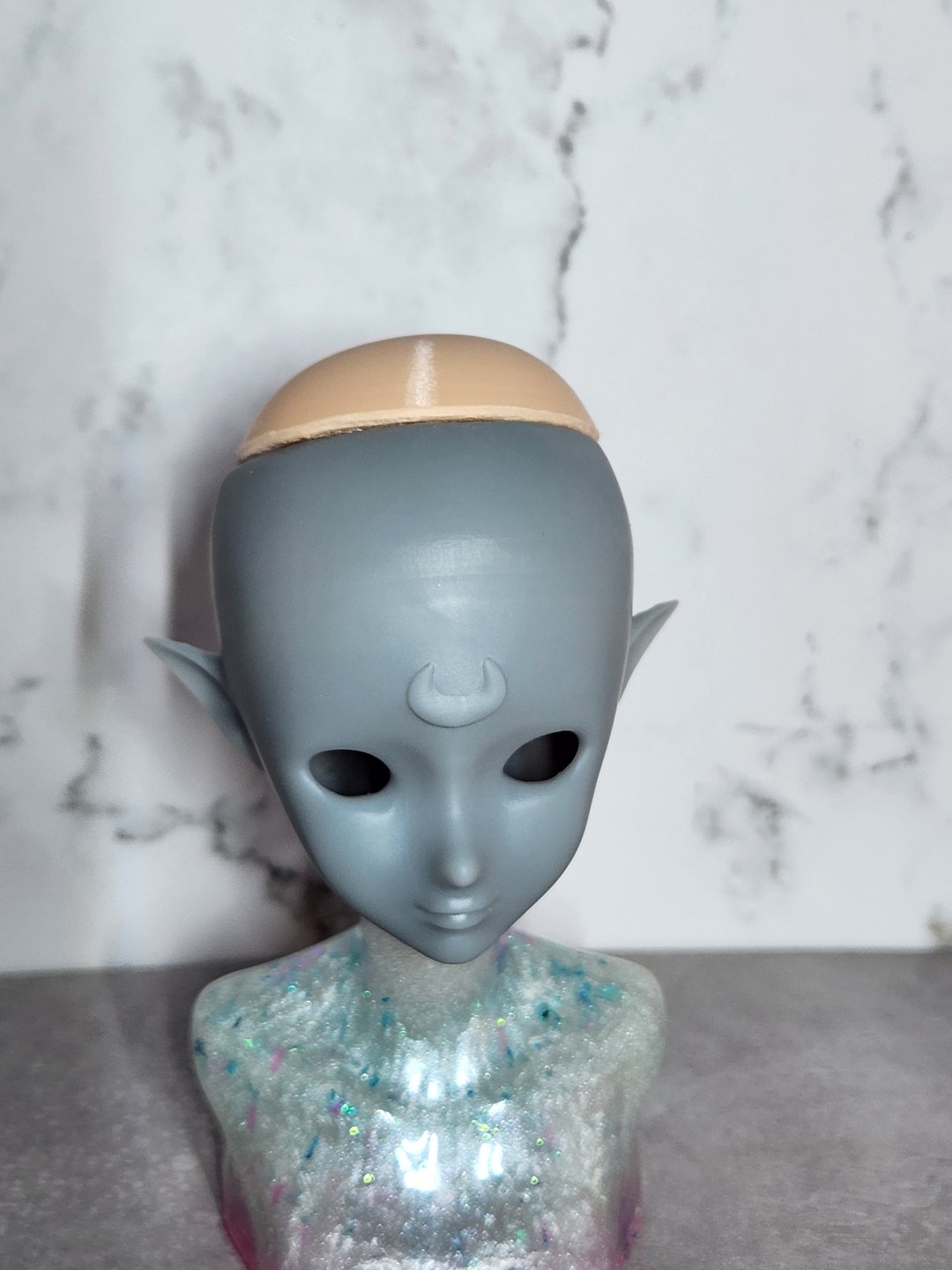 Smart Doll Moon Elf Head Gray Resin 3d Printed. - Etsy