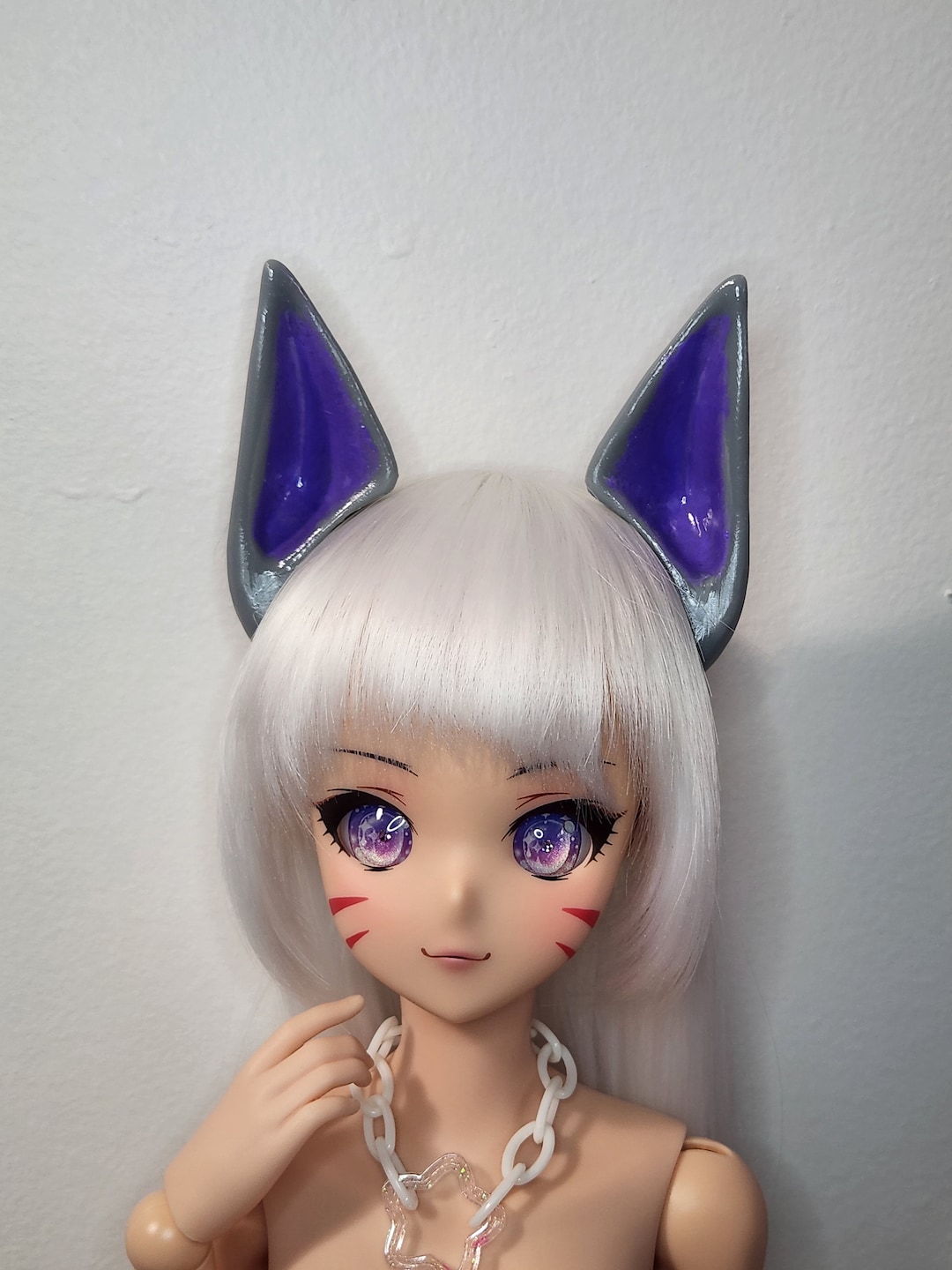 Smart Doll Gray and Purple Fox Ears 3d Printed Resin. - Etsy