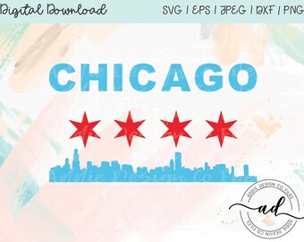 Chicago Svg, Chicago Flag Svg, Chicago Emblem Svg, Chicago Home SVG Cut ...