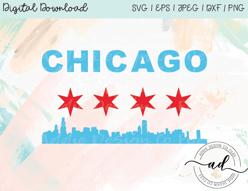 Chicago Flag & Skyline SVG - Etsy