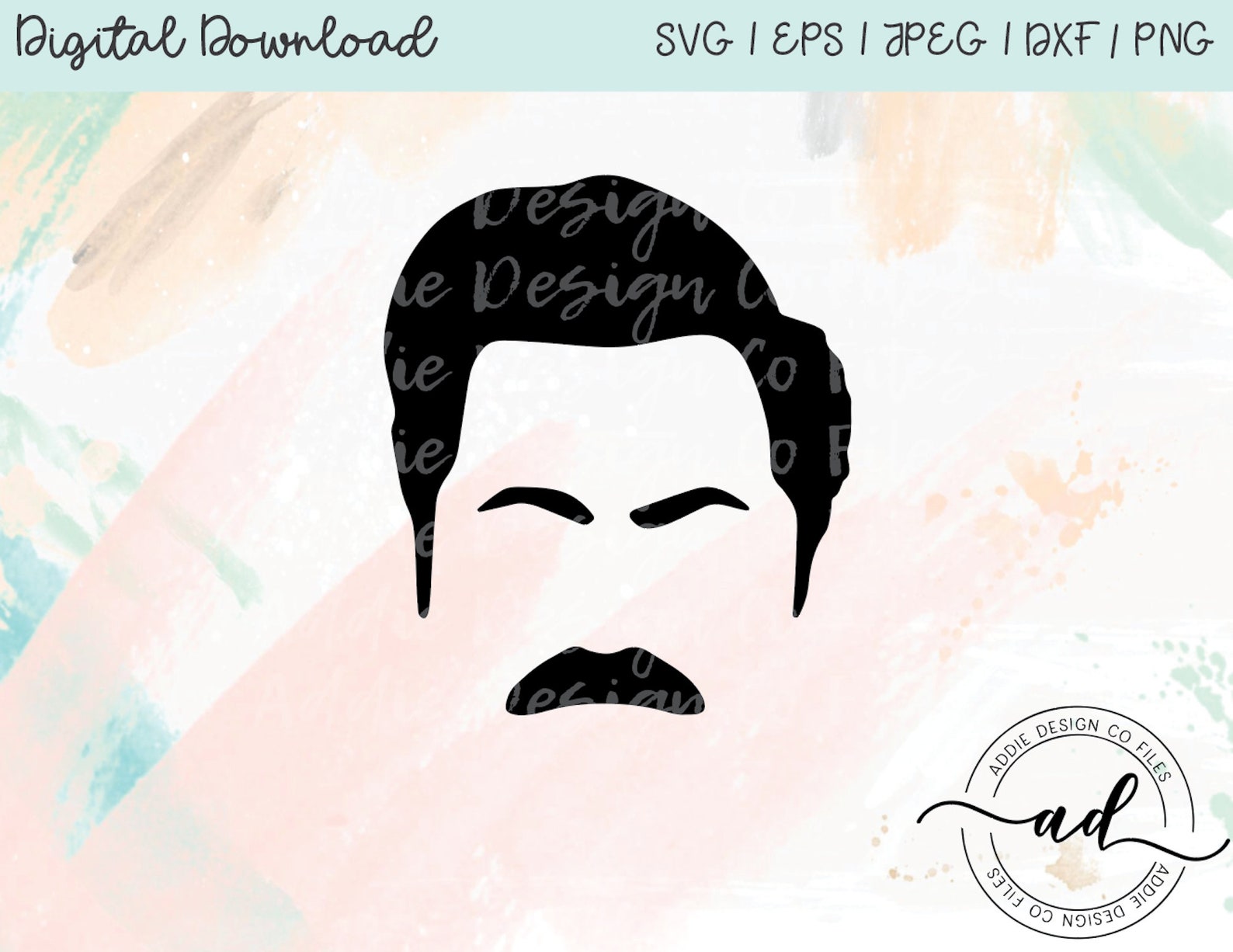 Ron Swanson Silhouette Outline- Parks & Recreation TV Show Inspired SVG ...