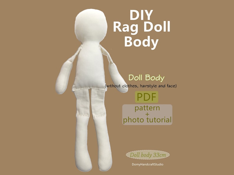 Blank Doll Body Pattern and Photo-tutorial Digital Download PDF - Etsy