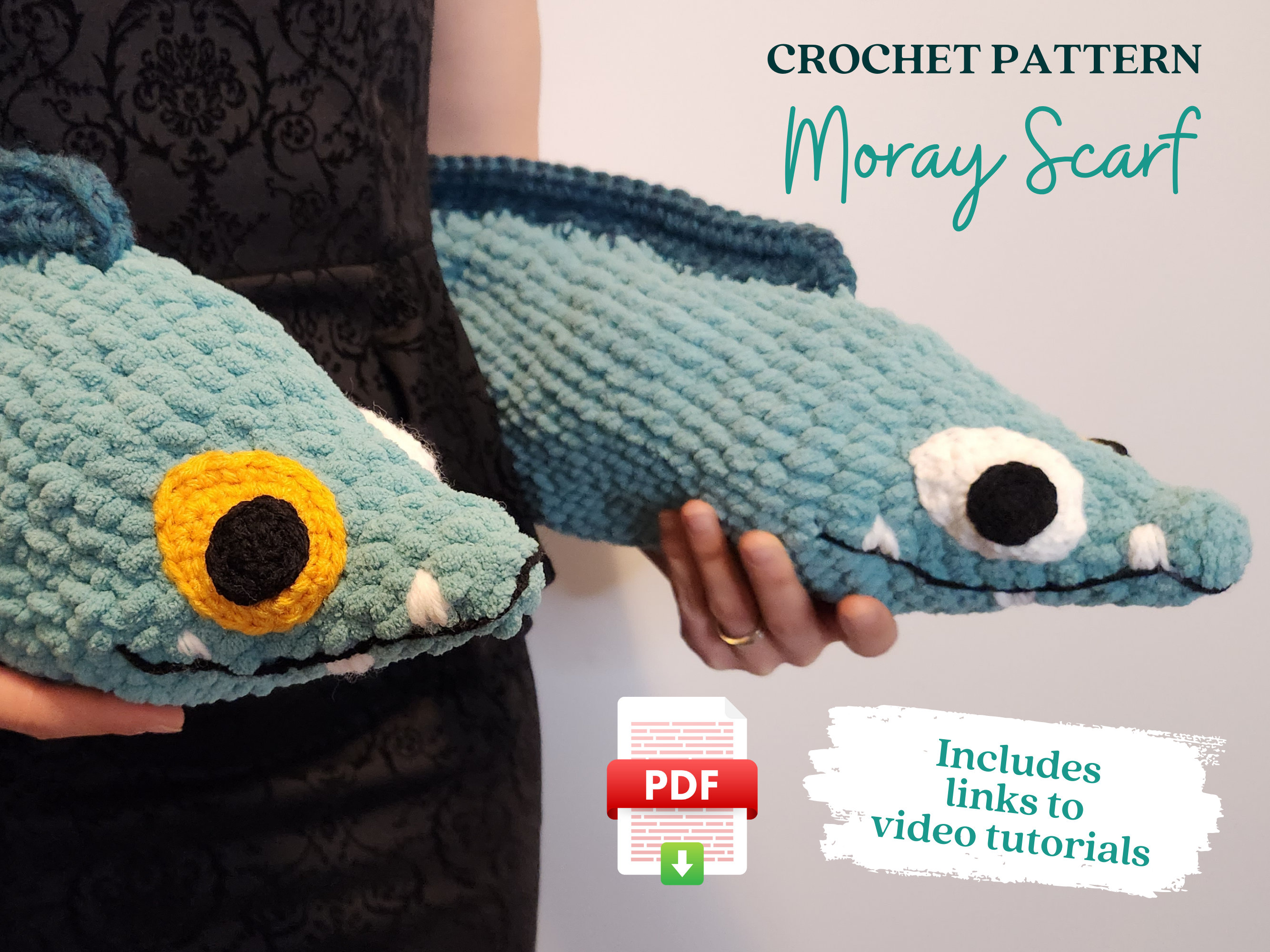 Crochet Pattern for Moray Eel Scarf - Etsy UK