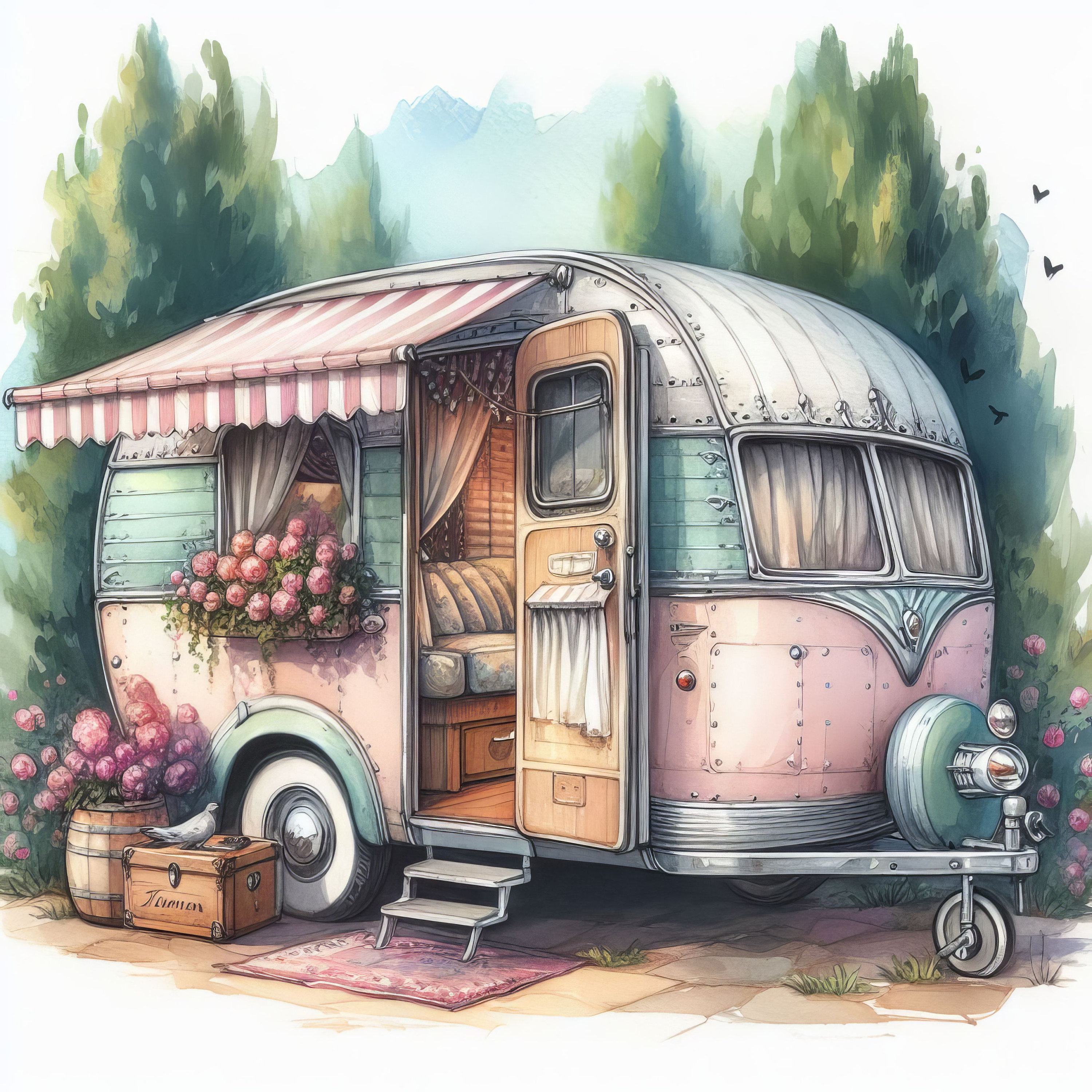 55 Images Cozy Trailer: JPG Images Digital Kit Digital Art Printable ...