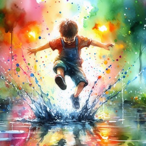 66 Images Rainy Day Children Images Digital Art Printable Instant ...