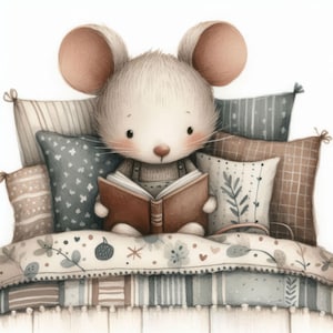 50 Images Bedtime Mouse Digital Art Printable Instant Digital Download ...