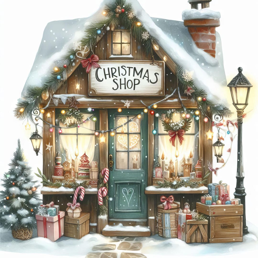 50 Images Christmas Shop Images Digital Art Printable Instant Digital ...