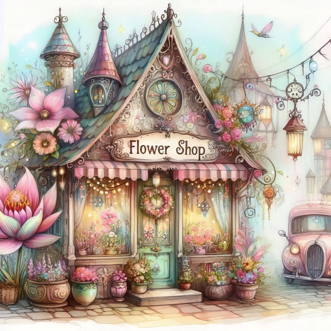 50 Images Flower Shop Images Digital Art Printable Instant Digital ...