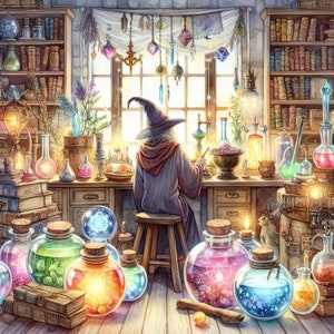 50 Images Wizard's Workshop Images Digital Art Printable Kit Instant ...