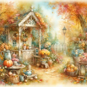 47 Images Shabby Chic Fall Garden Images Digital Kit Digital Art ...