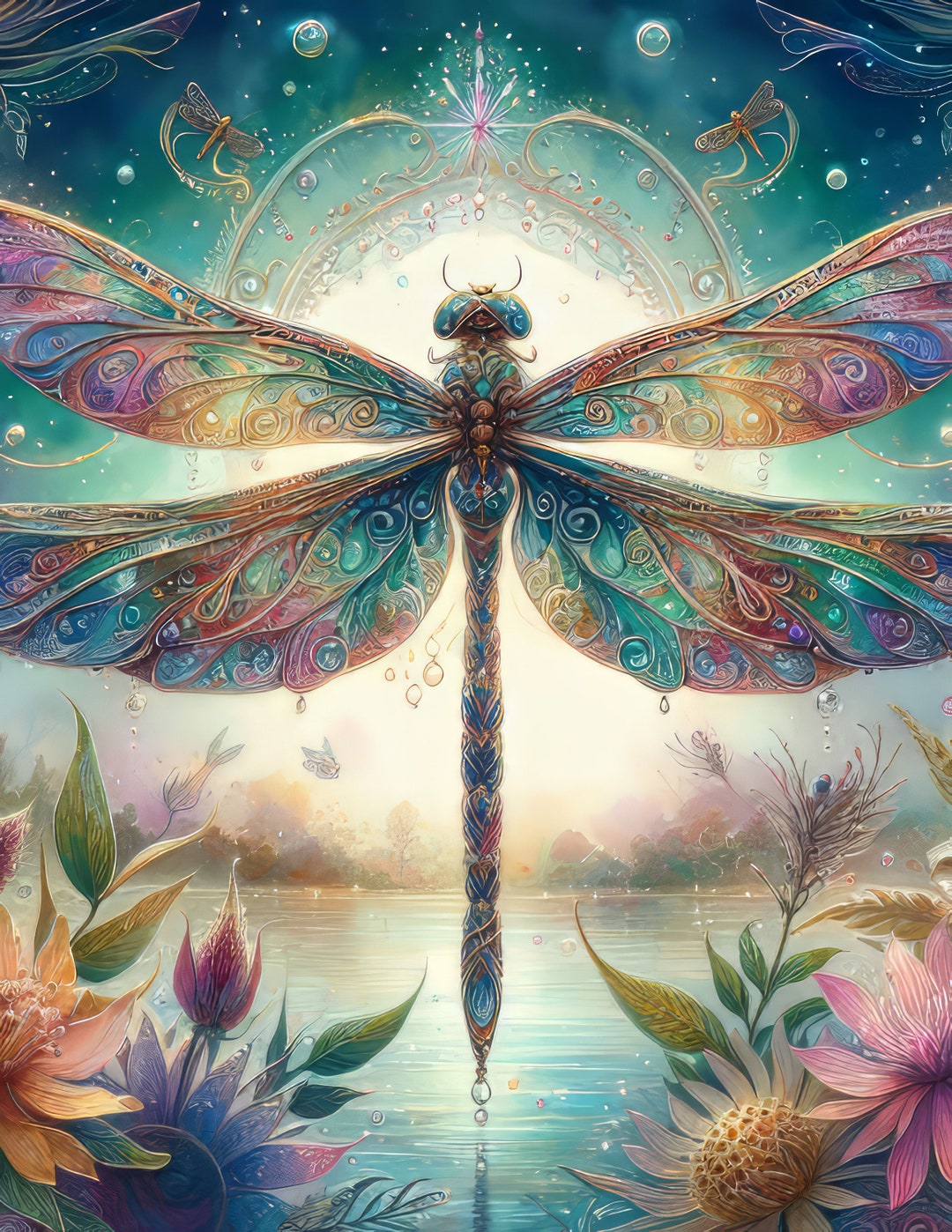 66 Images Delightful Dragonfly Images Digital Kit Digital Art Printable ...