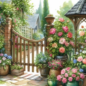 60 Images Backyard Garden Images Digital Art Printable Instant Digital ...