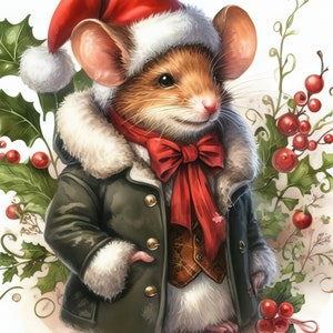 34 Images Christmas Mouse: Digital Art, Instant Digital Download ...