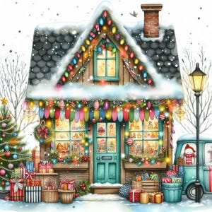 50 Images Christmas Shop Images Digital Art Printable Instant Digital ...