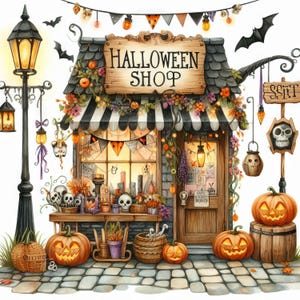 50 Images Halloween Shop Images Digital Art Printable Kit Instant ...