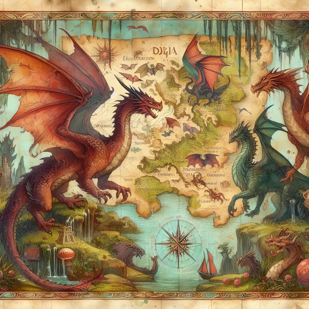 50 Images Fantasy Maps Images Digital Art Printable Instant Digital ...