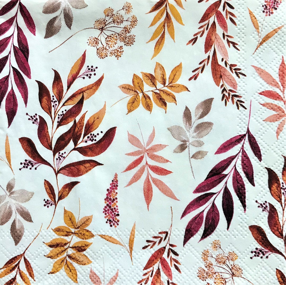 Decoupage Napkins, 5 X 5, Leaves of Autumn, Decoupage Napkin, Collage ...