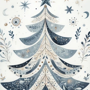 39 Images Nordic Blue Christmas Trees: Digital Art, Printable Download ...