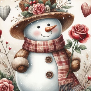 Digital Kit 42 Valentine Snowman Images Digital Art Printable Kit ...