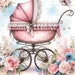 27 Images Chic Pink Baby Buggy Images Digital Art Printable Kit Instant ...