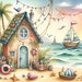 50 Images Whimsical Beach Vacation: Digital Art, Printable Digital ...